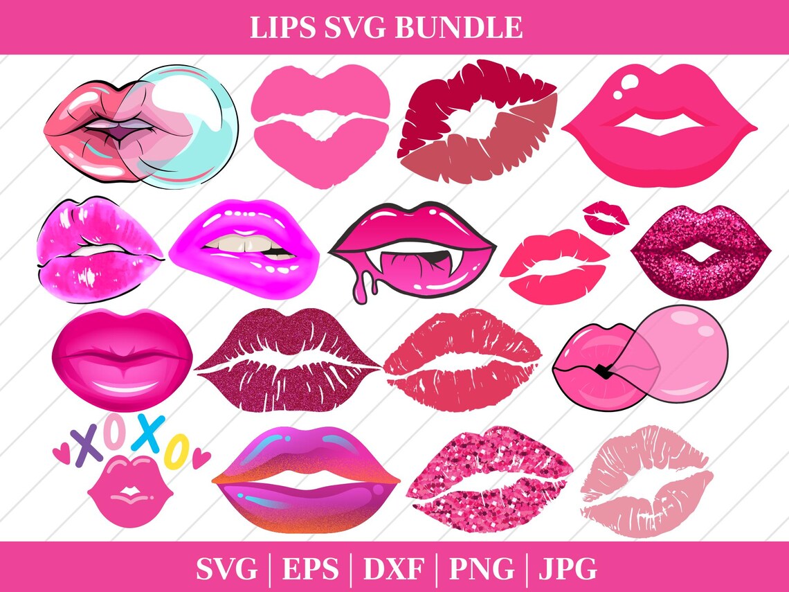 Lips Svg, Red Lips Svg, Kiss Svg, Lips Cut File, Kiss Design, Lips ...
