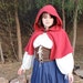Red Hooded Caplet, Fleece Capelet, Renaissance Costume, Medieval Cape ...