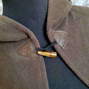 Brown Hooded Caplet, Pixie Goblin Hood, Fleece Capelet, Renaissance ...