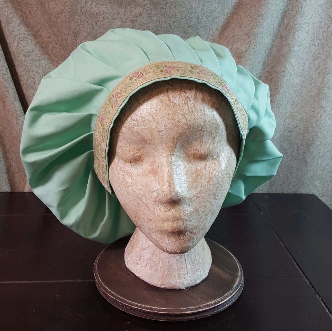 Medieval Caul in Light Mint Green Muffin Hat Cap Renaissance - Etsy