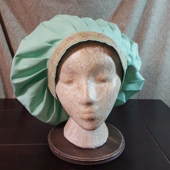 Medieval Caul in Light Mint Green Muffin Hat Cap Renaissance | Etsy