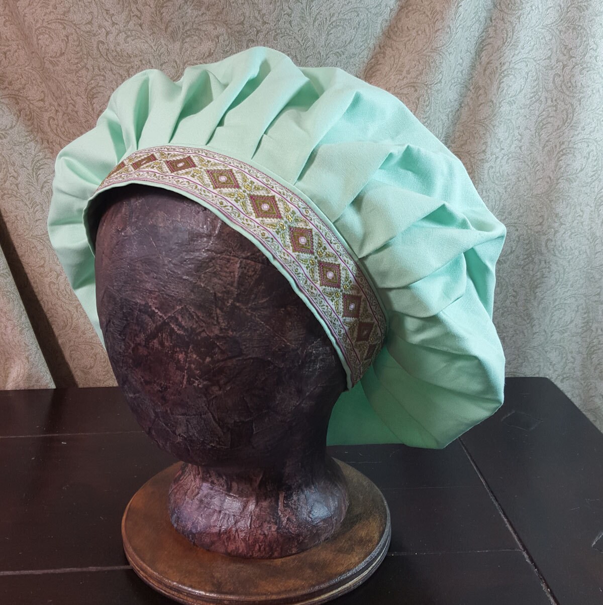 Medieval Caul in Light Mint Green Muffin Hat Cap Renaissance - Etsy