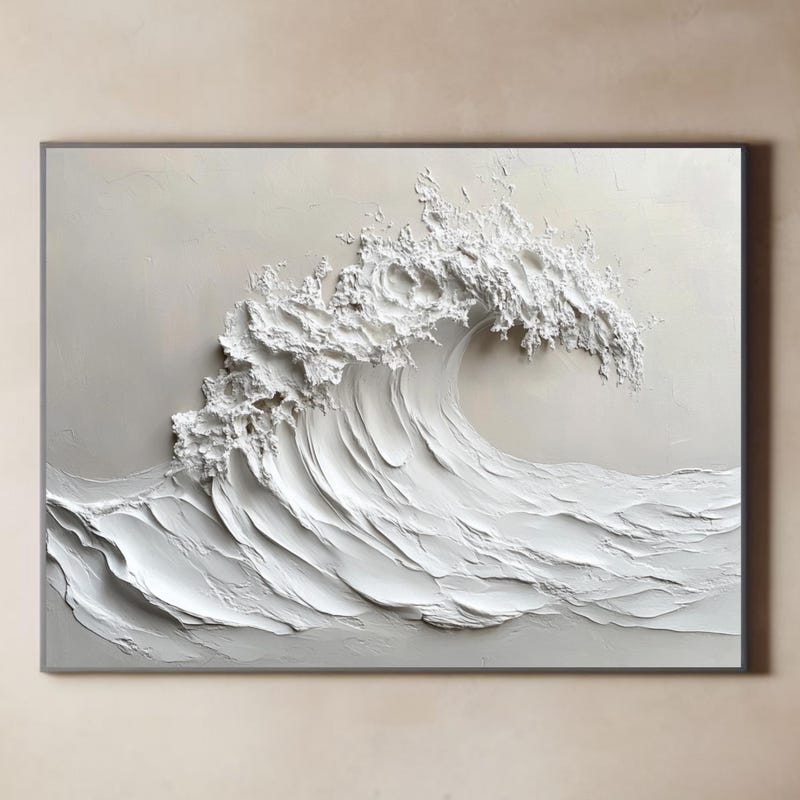 3d Textured Wall Art Ocean Wave Painting on Canvas - Etsy
