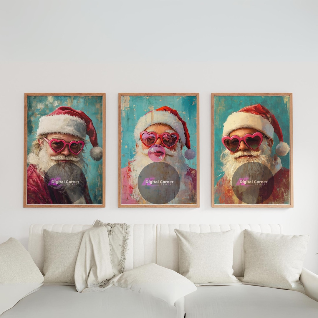 3 Customizable Santa Claus Posters, 24x36 Inch Ai-generated Christmas ...