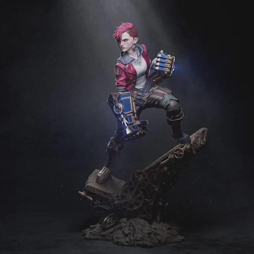 Vi Arcane Figure: Hand-painted 3D Printed Resin, League of Legends ...