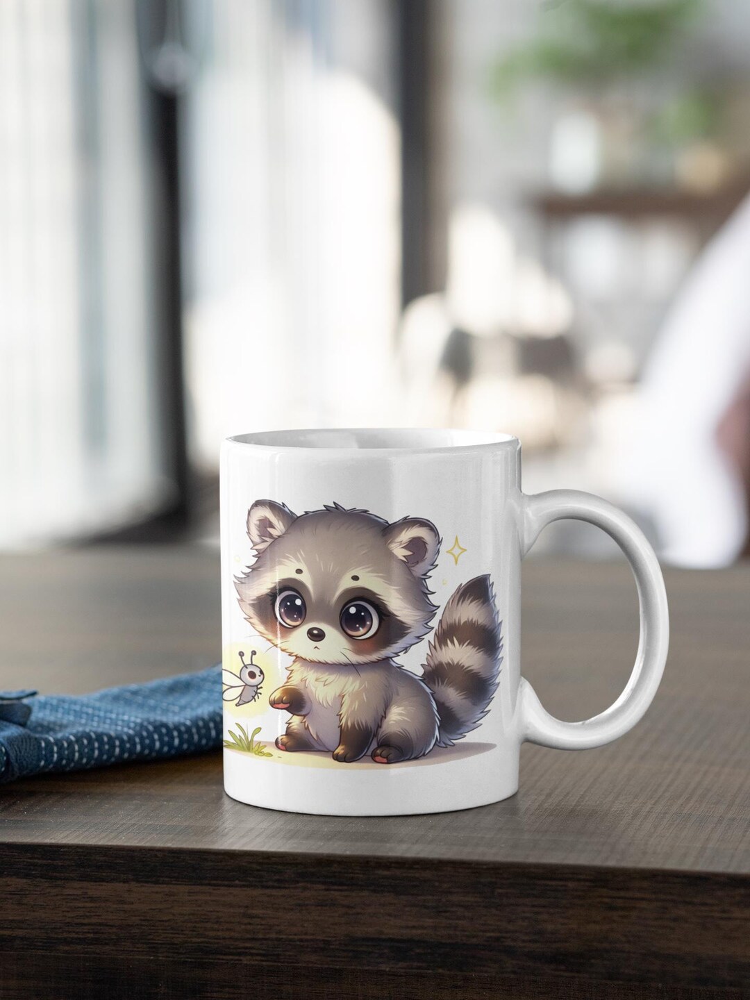 Curious Raccoon Mug - Cute Animal Friendship Coffee Cup, Sweet Gift for ...