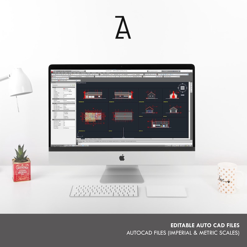 Autocad Drawings Sample, 1000sq Ft Modern Cabin Floor Plans, 20'x50' Cabin Architectural Plan ...
