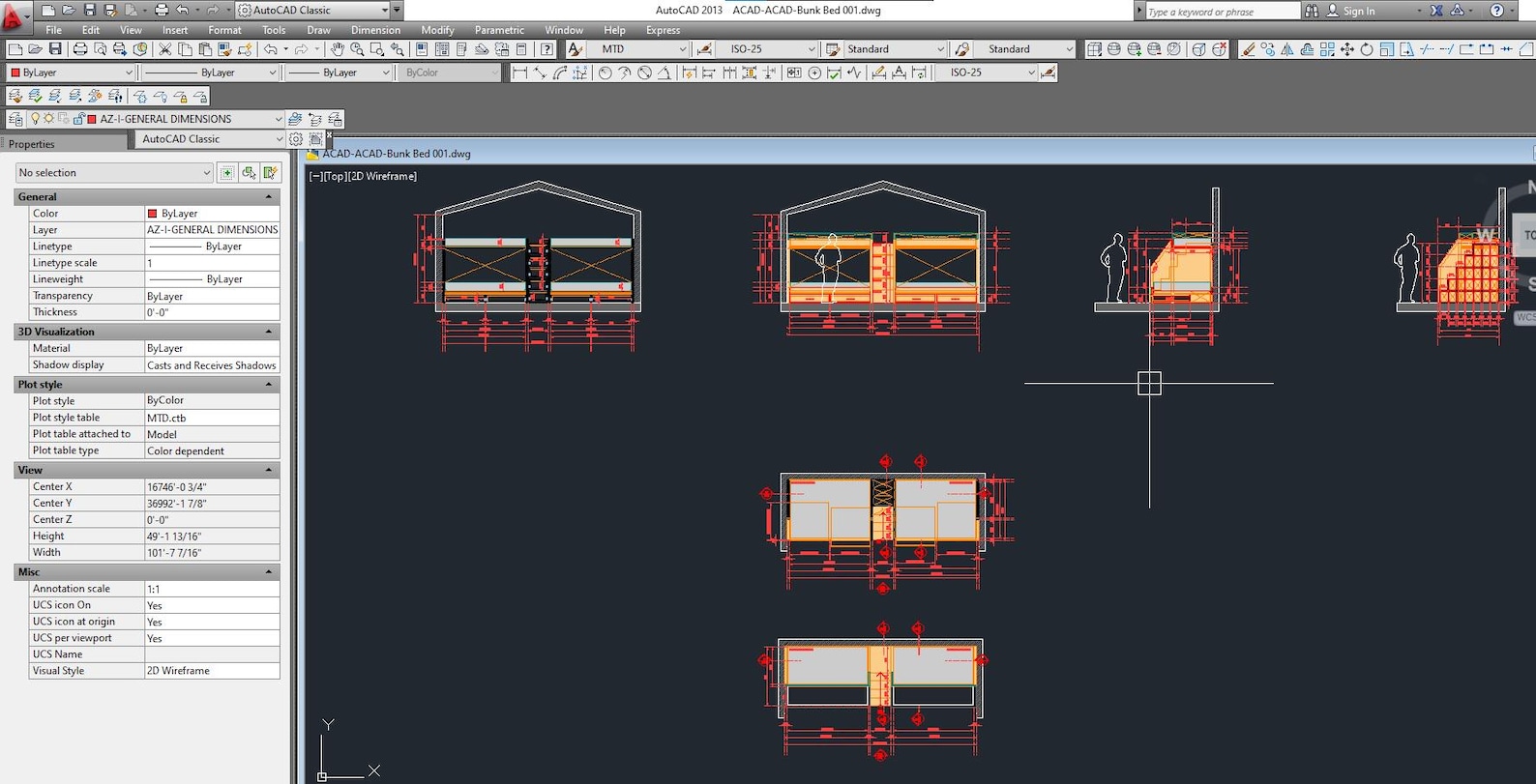 Autocad Sample Dwg Bunk Bed Design - Schematic Drawings - Etsy