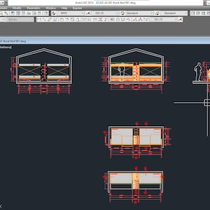 Autocad Sample Dwg Bunk Bed Design - Schematic Drawings - Etsy
