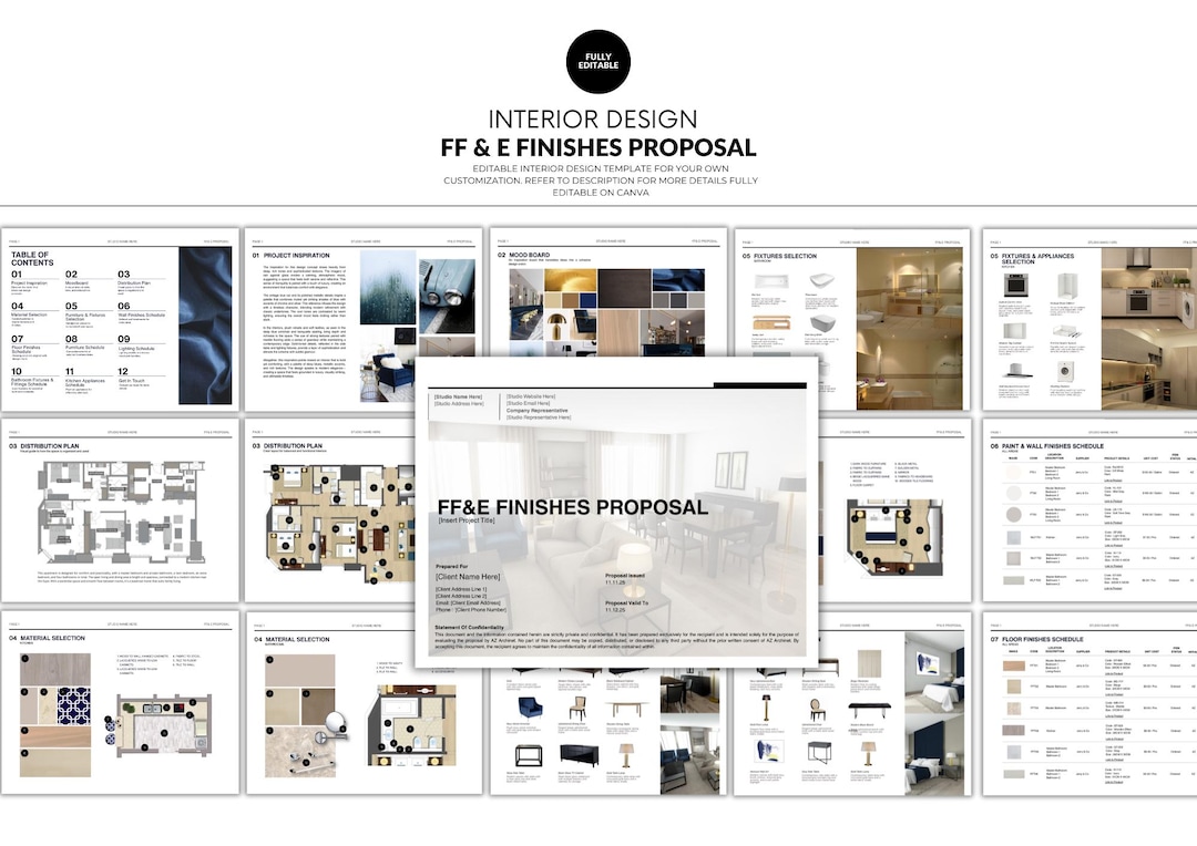 Interior Design FFE Proposal Template | Materials, Furniture & Finishes ...