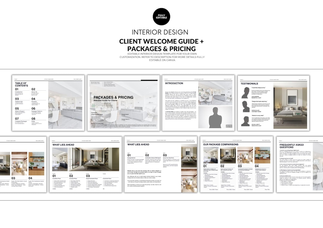 Interior Design Pricing Guide Template | Packages, Service Options ...