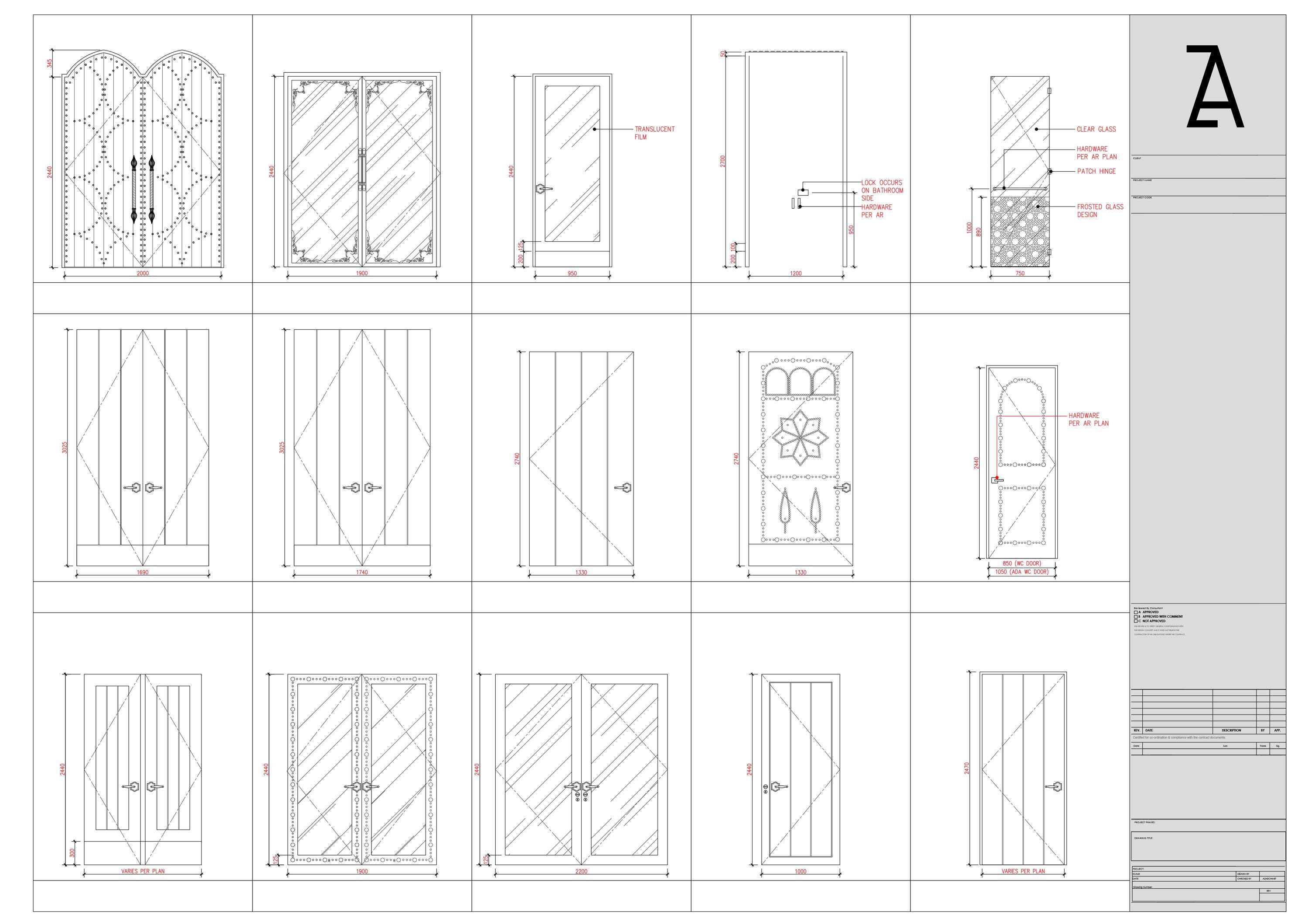 Doors Elevations Autocad Blocks | Architecture | Interior Design ...