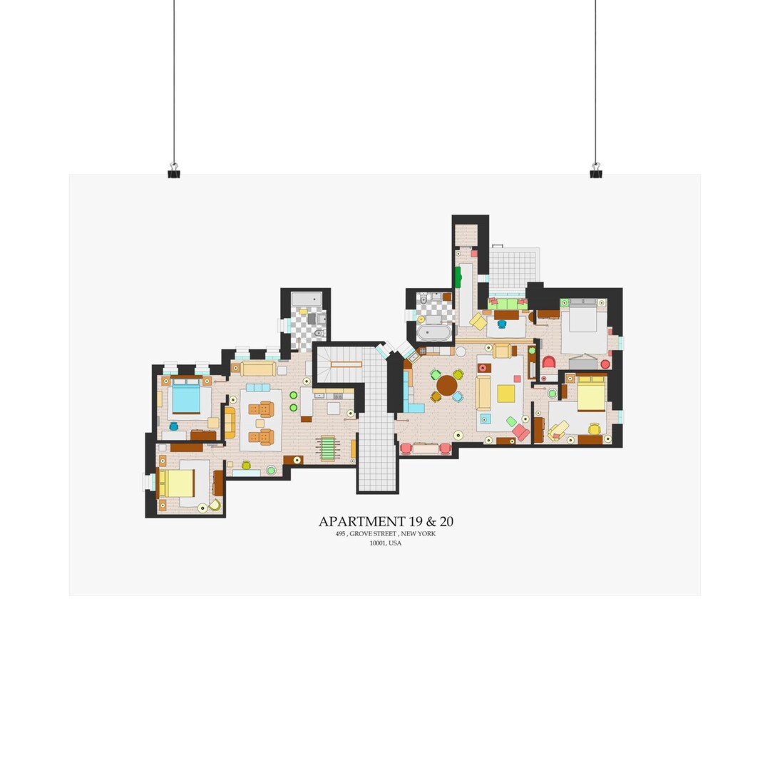 Friends TV Show Apartment Floor Plan Art Print (digital Download) - Etsy