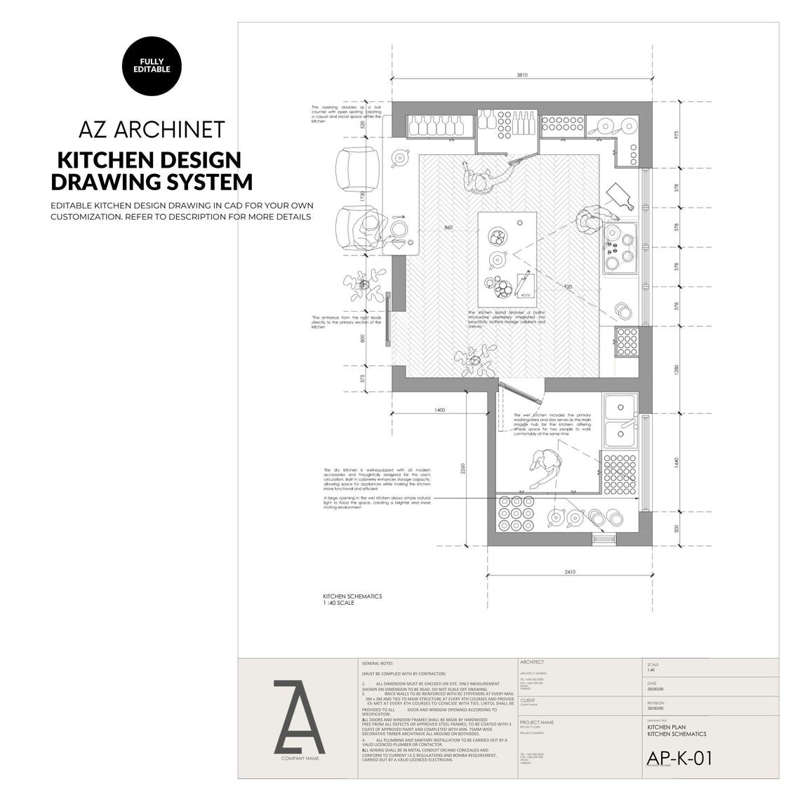 Autocad Template Pack, Kitchen Drawing System Schematics, Autocad ...