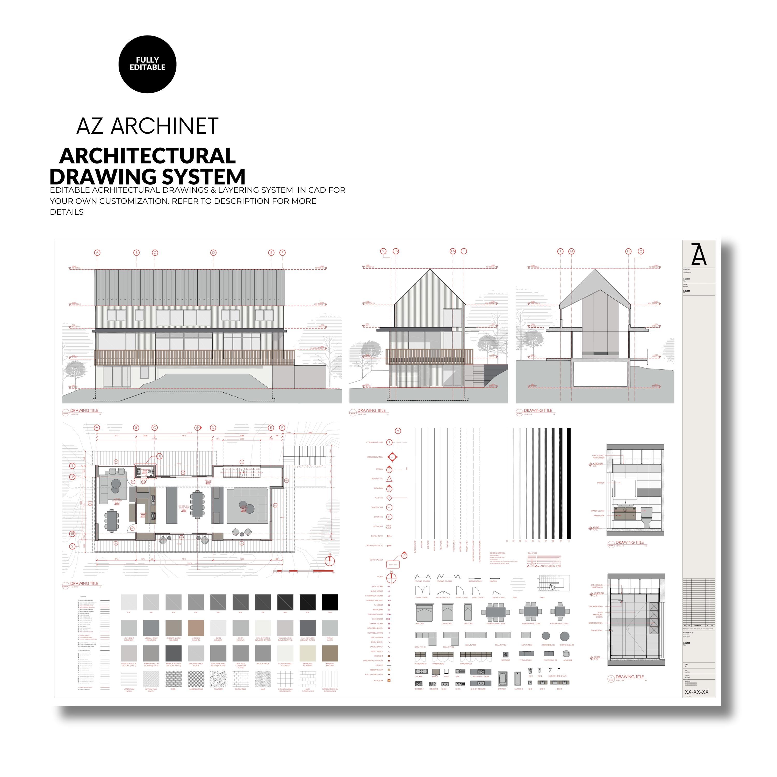 Autocad Templates Pack , CAD Drawing System , Title Blocks , Layering ...