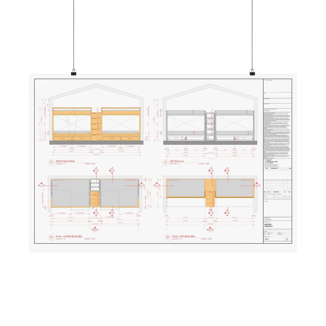 Autocad Sample Dwg Bunk Bed Design - Schematic Drawings - Etsy