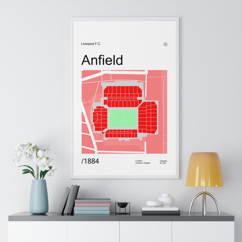 Liverpool FC Poster, Anfield Stadium Print, Sport Posters, Wall Art ...