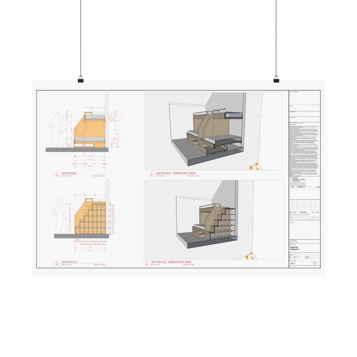 Autocad Sample Dwg Bunk Bed Design - Schematic Drawings - Etsy