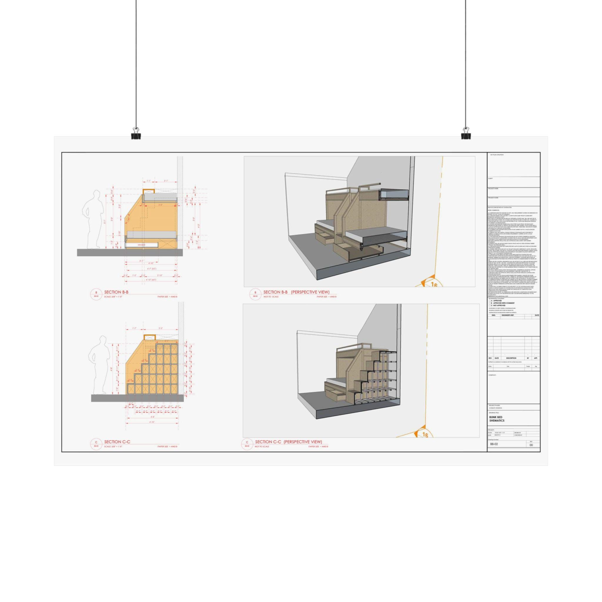 Autocad Sample Dwg Bunk Bed Design - Schematic Drawings - Etsy