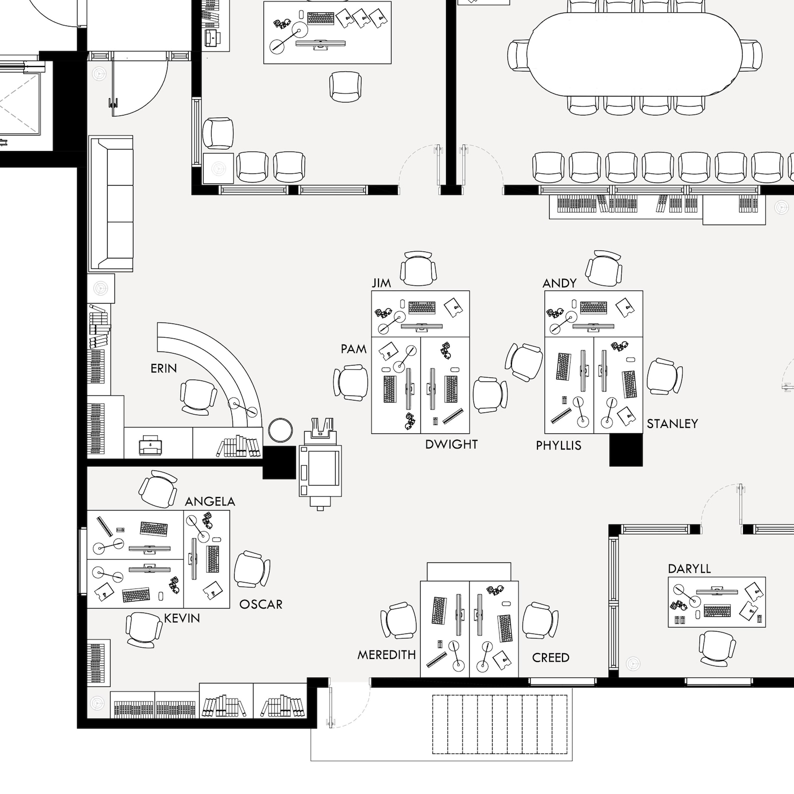 The Office Floor Plan Fromthe Office TV Show , Blueprint , Dunder ...
