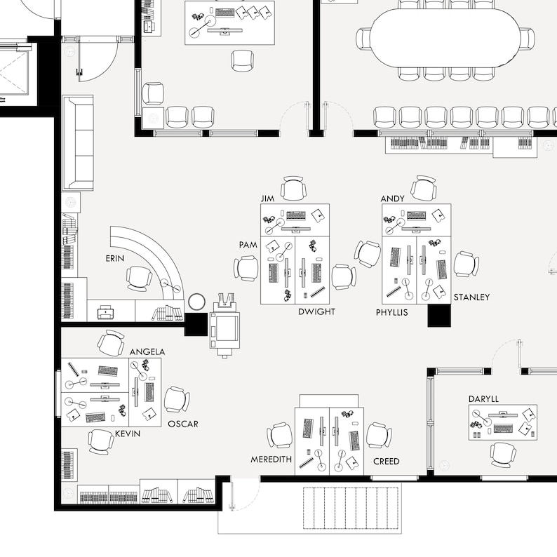The Office Floor Plan Fromthe Office TV Show , Blueprint , Dunder ...
