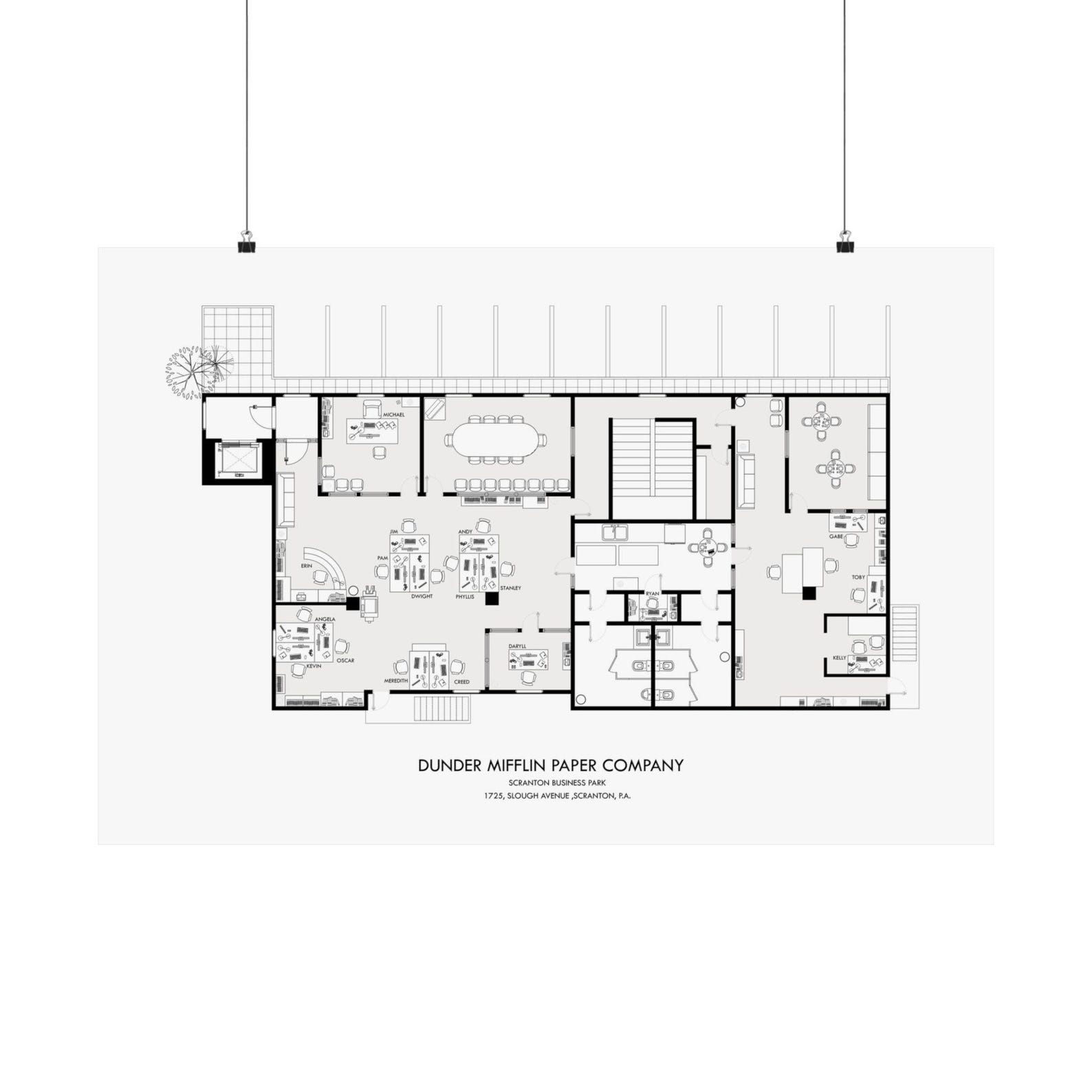 The Office Floor Plan Fromthe Office TV Show , Blueprint , Dunder ...