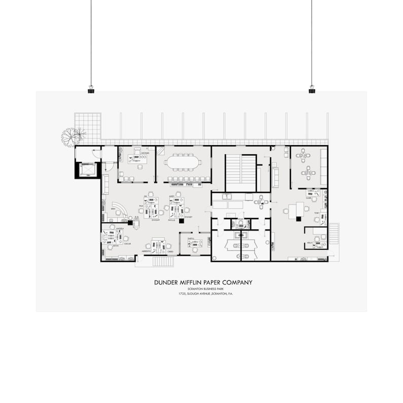 Dunder Mifflin Floor Plan Blueprint Art Print (digital Download) - Etsy ...