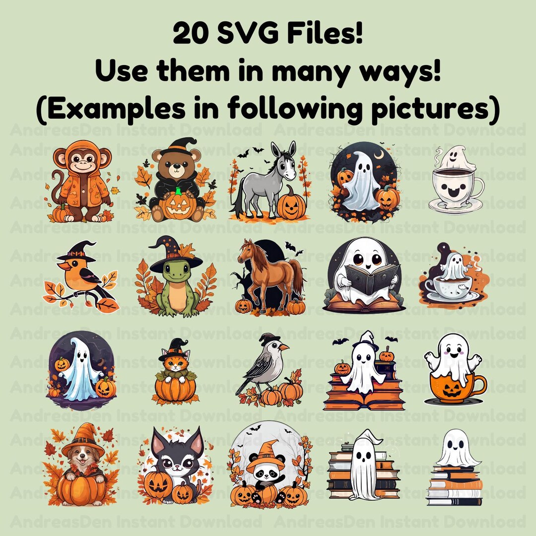 Halloween SVG Bundle, Fall SVG Bundle, PNG Bundle, Autumn Sublimation ...