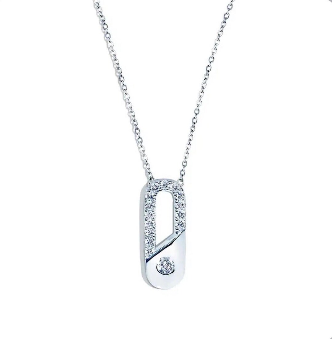 Modern Capsule Crystal Pendant Necklace - Etsy
