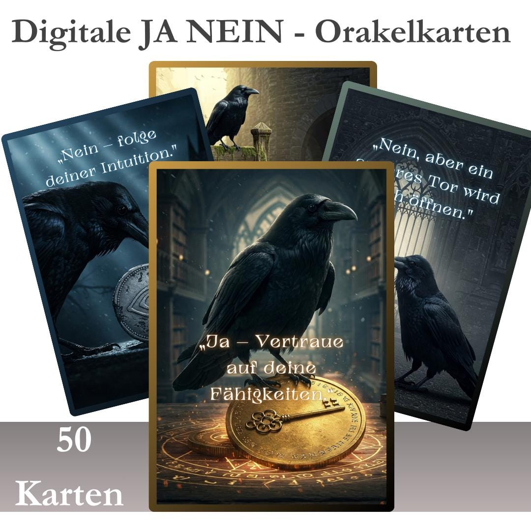 Yes No Cards | Tarot | Raven Oracle Cards | Digital Divination ...
