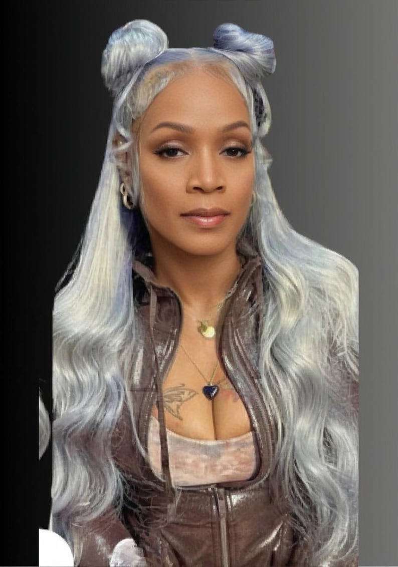 Silver Grey Body Wave Human Hair Wig Hd 13x4 Wig Etsy