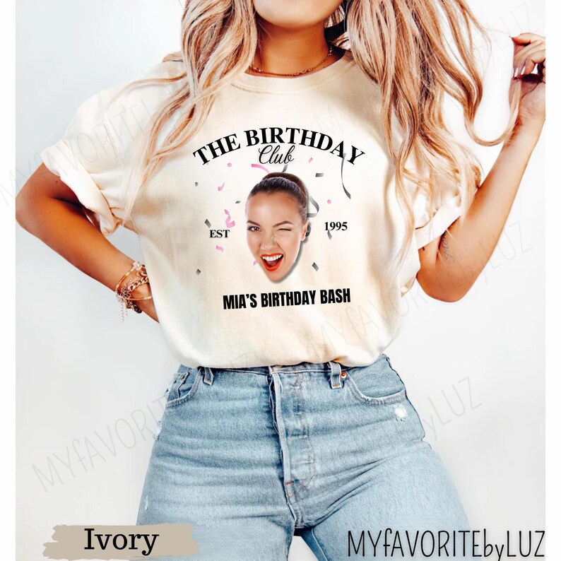 Custom Face Birthday Shirt, Birthday Photo Shirt, Custom Photo Shirt ...