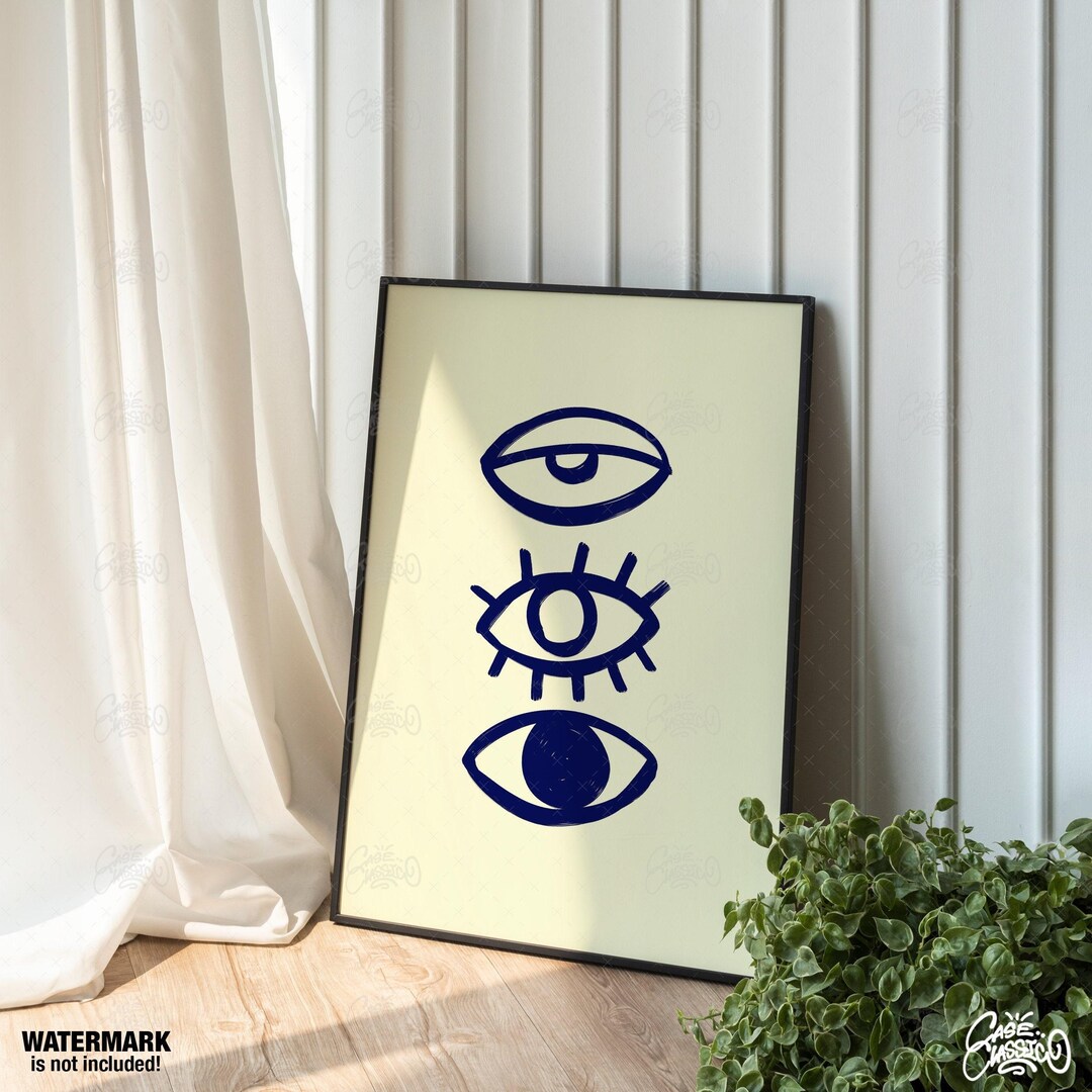 Eyes Print, Three Eyes, Indie Room Decor, Funky Wall Art, Funny Poster ...