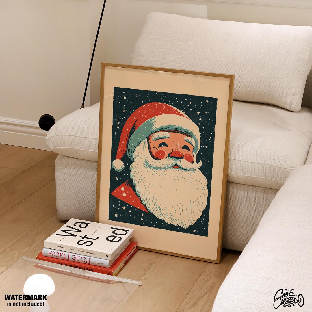 Santa Claus, Christmas Wall Art, Funny Poster, Christmas Prints, Wall ...