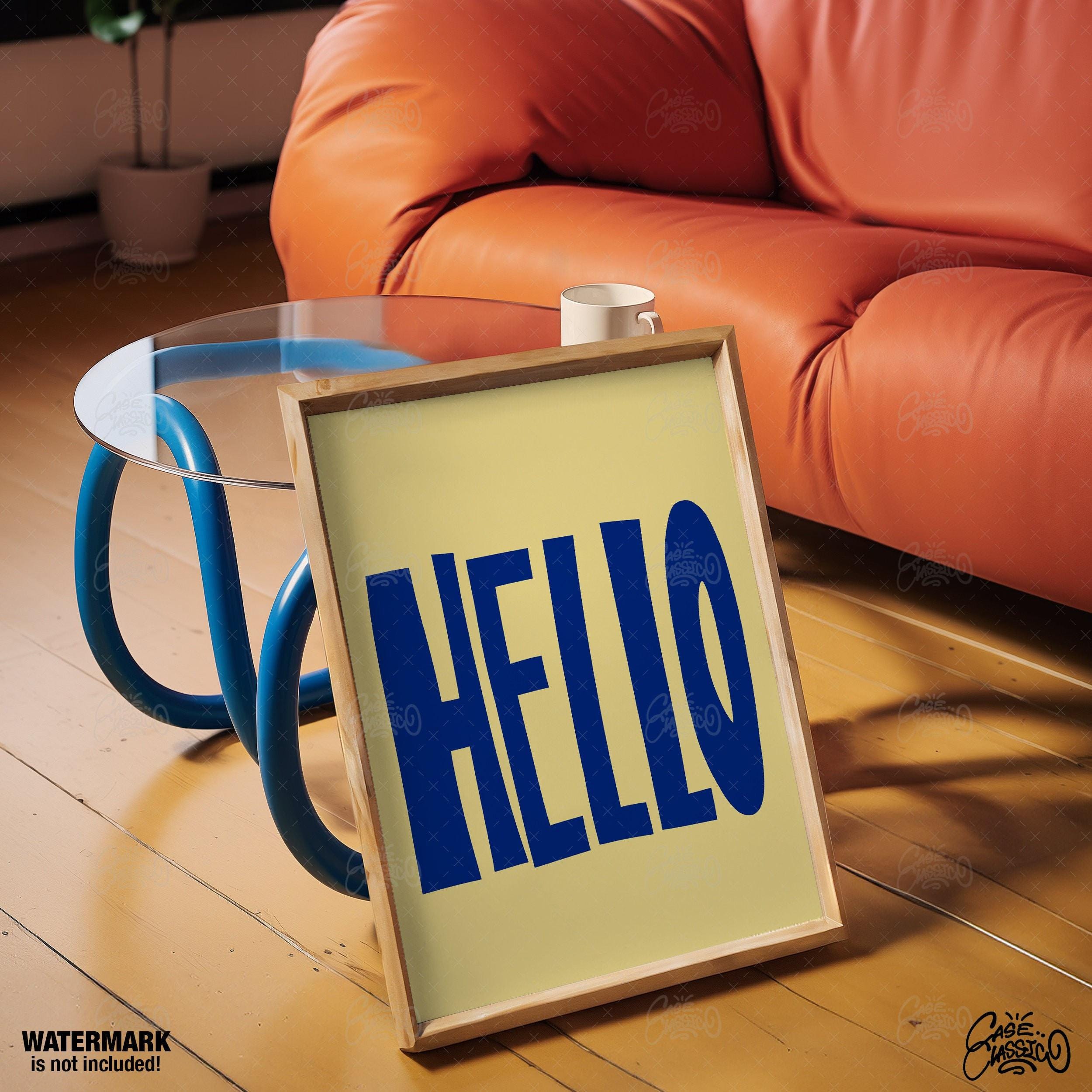 Hello, Typography Print, Hello Print, Quote Print, Indie Room Decor, Office Wall Art, Minimalist ...