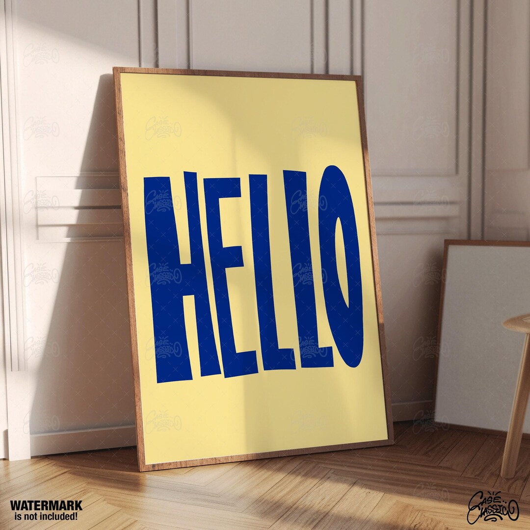 Hello, Typography Print, Hello Print, Quote Print, Indie Room Decor ...