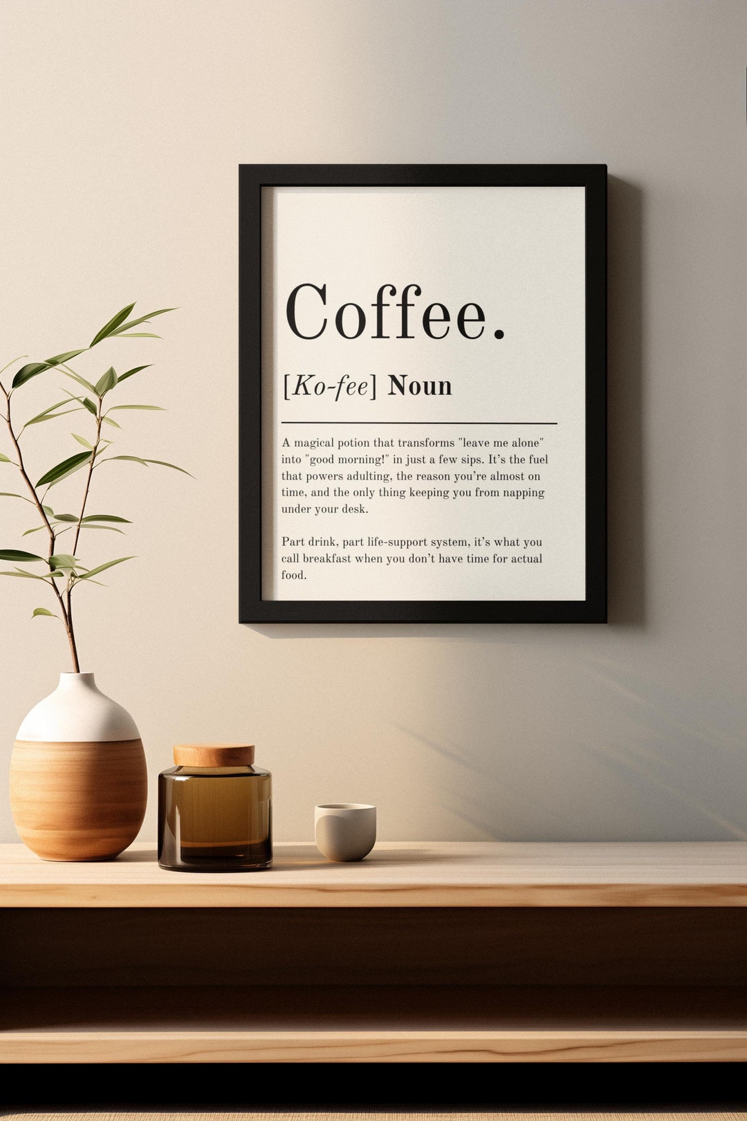 Coffee Funny Definition Wall Art Humour Wall Decor - Etsy