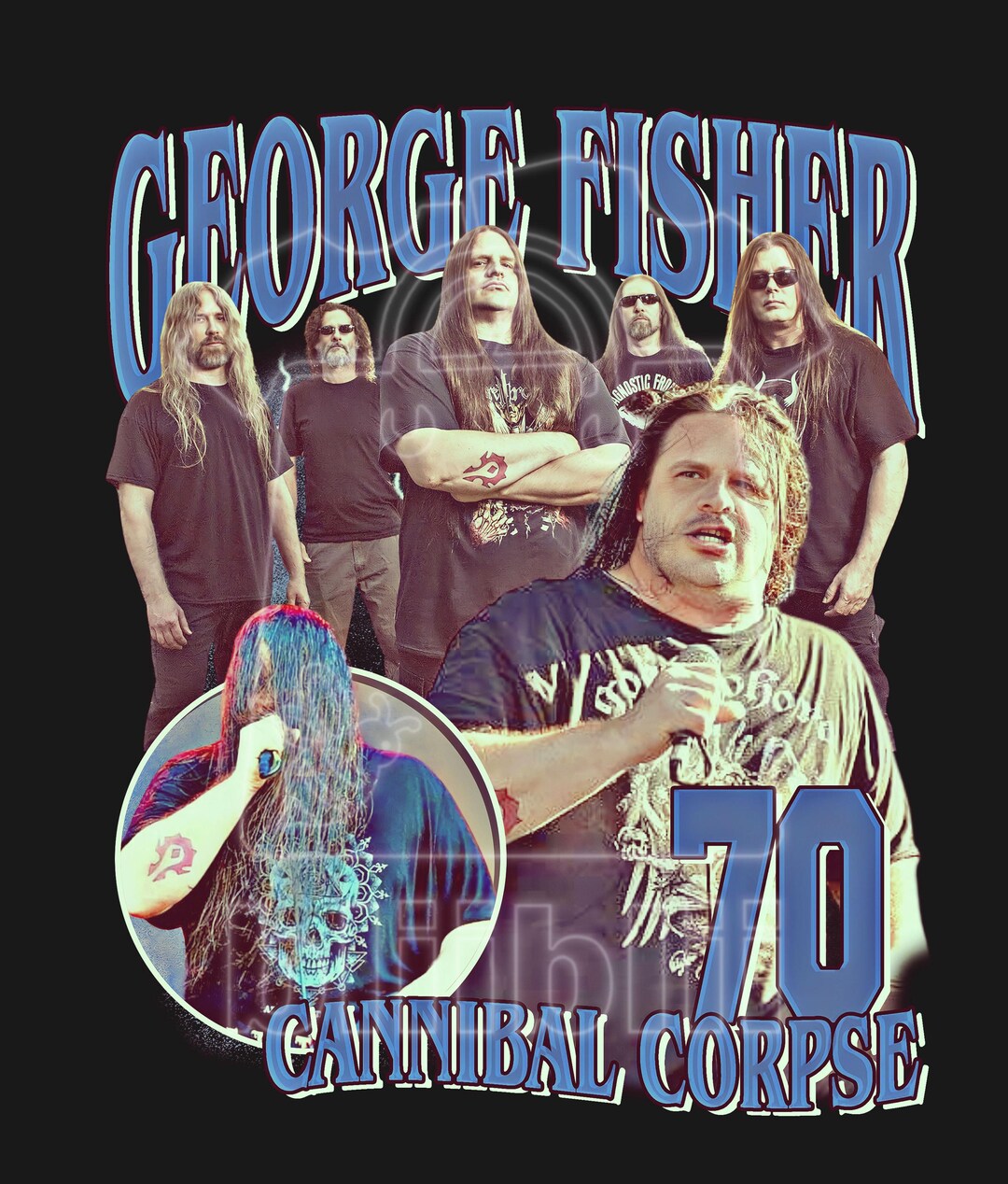 George Fisher Cannibal Corpse Bootleg Shirt Design PNG | Death Metal ...