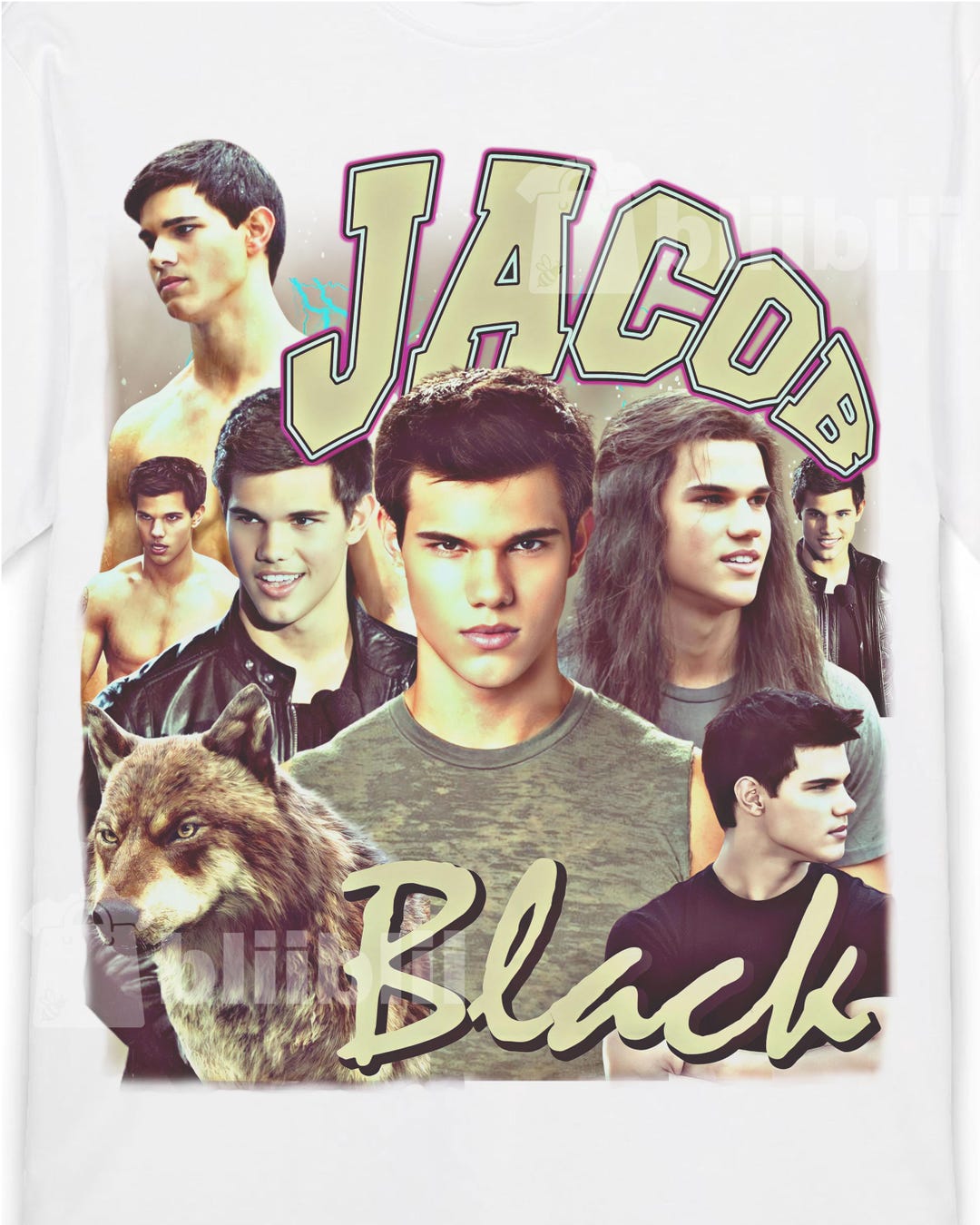 Jacob Black Bootleg Collage PNG – Retro Fantasy Werewolf Digital Art ...