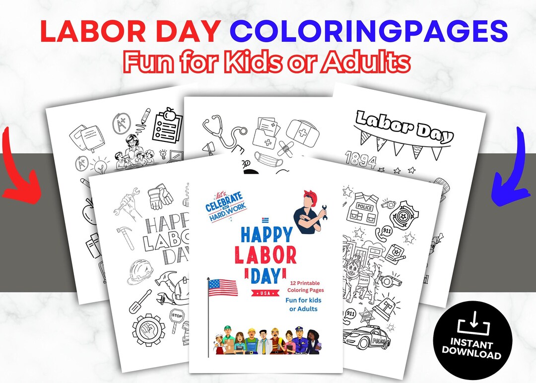 Labor Day Coloring Pages| Coloring Sheets for Kids| Labor Day Activity ...