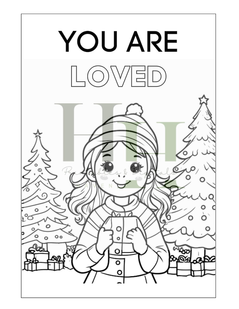 Positive Affirmation Christmas Coloring Pages for Kids-10 Printable ...