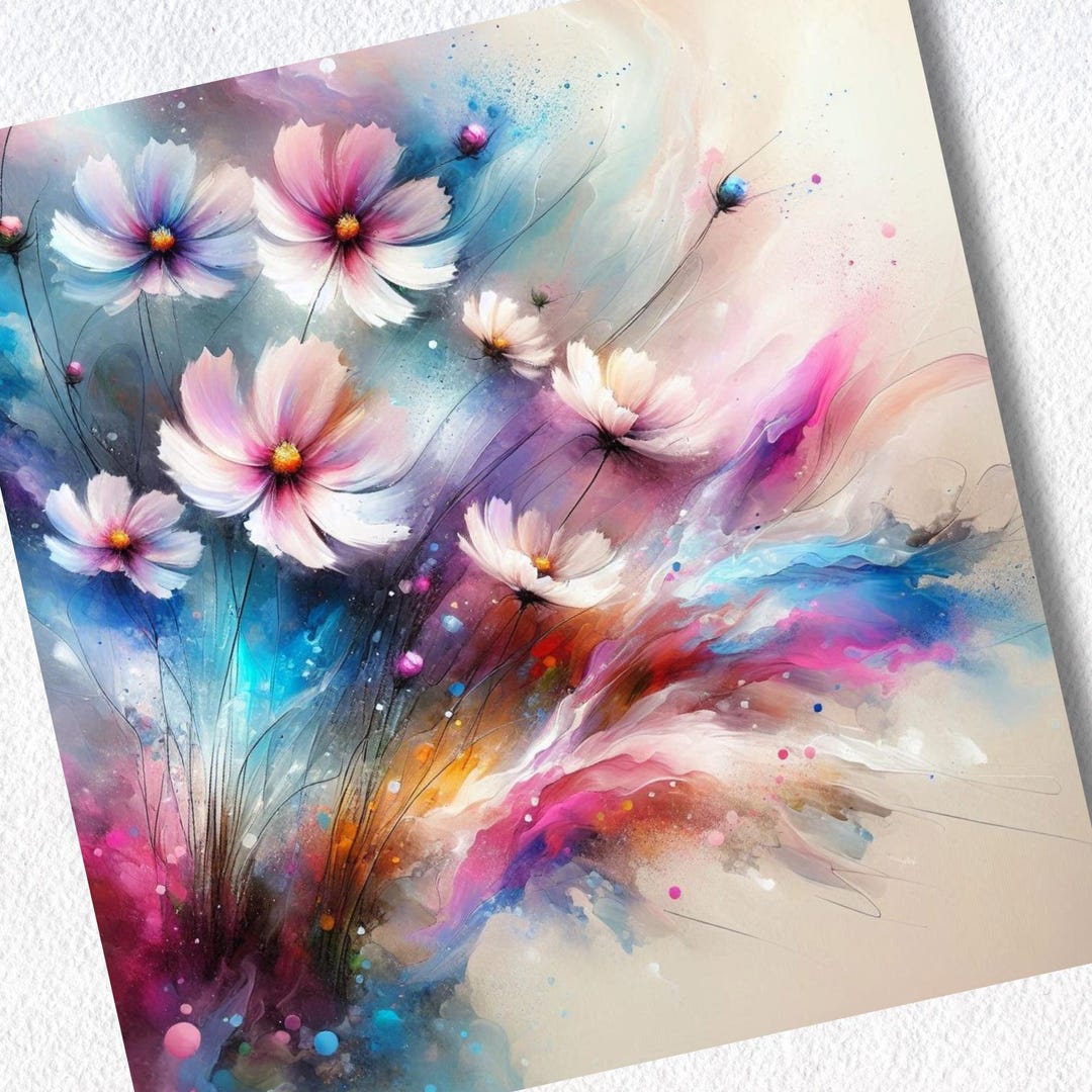 Cosmos Paint Splash Square Art Bundle– Set of 5 Digital Prints ...