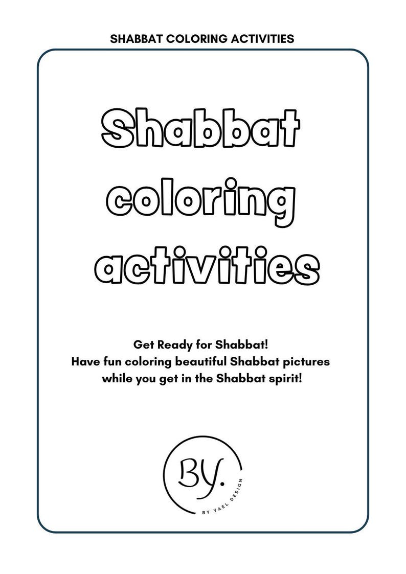 Shabbat Coloring Book – Jewish Printable for Kids, Sabbath Crafts ...
