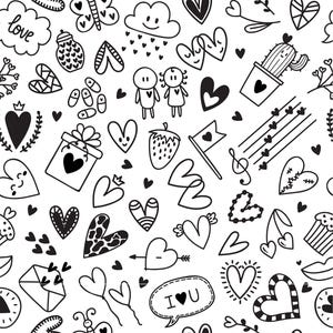 Printable Doodle Pattern Coloring Book, Relaxing Black & White Abstract ...