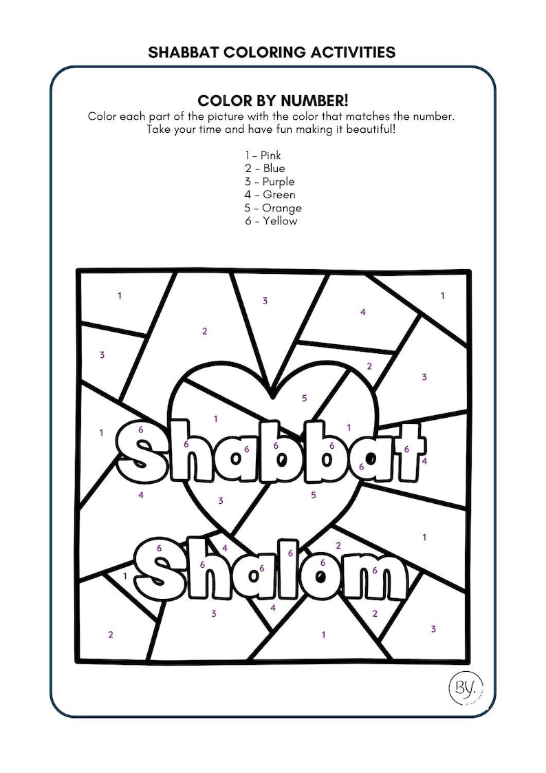 Shabbat Coloring Book – Jewish Printable for Kids, Sabbath Crafts ...