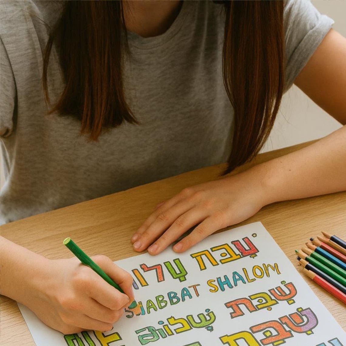 Shabbat Shalom Coloring Pages | Jewish Typography Art | Modern ...