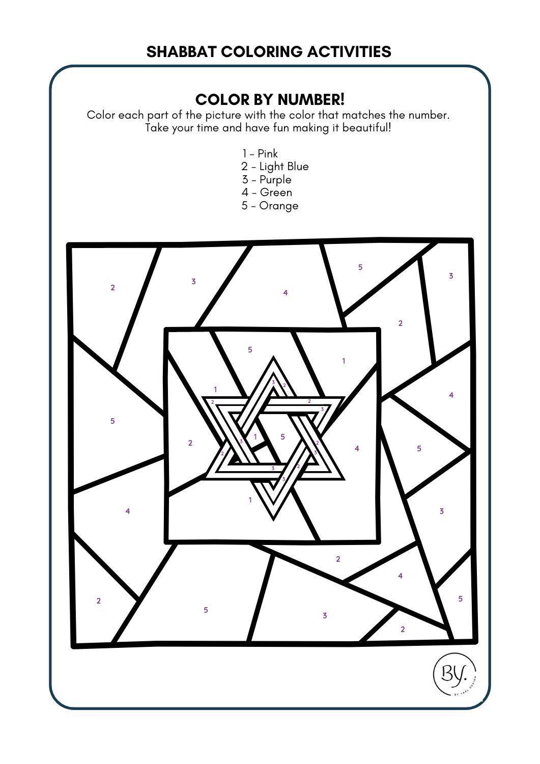 Shabbat Coloring Book – Jewish Printable for Kids, Sabbath Crafts ...