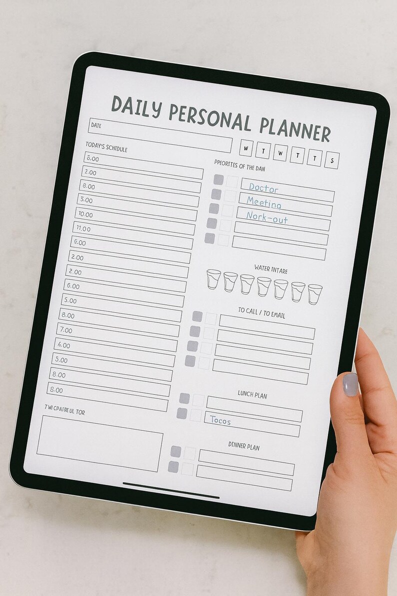 Editable Daily Personal Planner | Canva Template Editable + Printable ...
