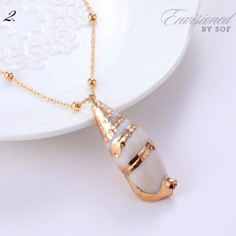 Bohemia Conch Shells Necklace, Sea Beach Shell Pendant Jewellery for ...