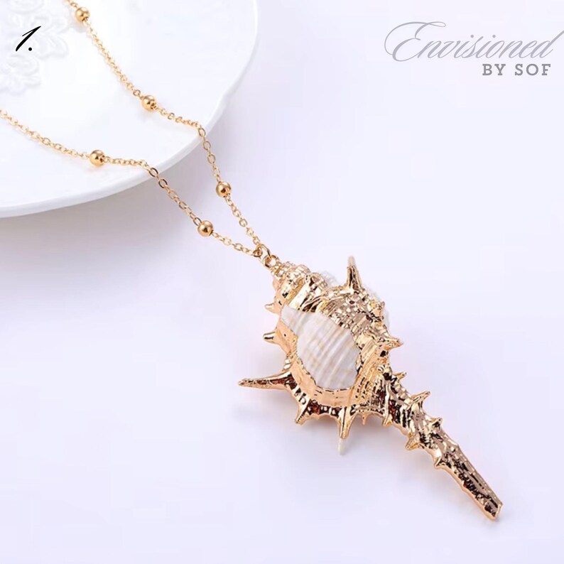 Bohemia Conch Shells Necklace, Sea Beach Shell Pendant Jewellery for ...